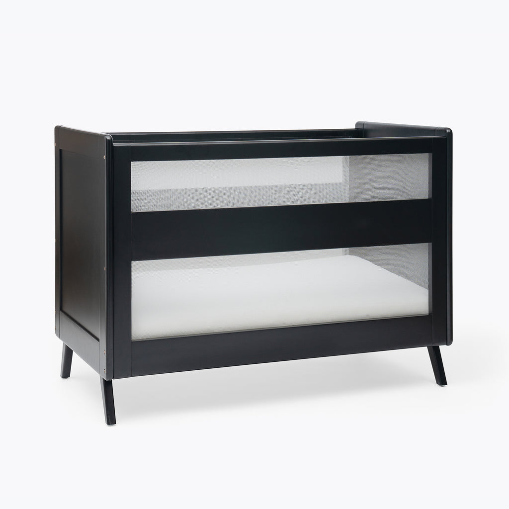 3-in-1 Convertible Wood Baby Cribs with Mesh Walls | HALO