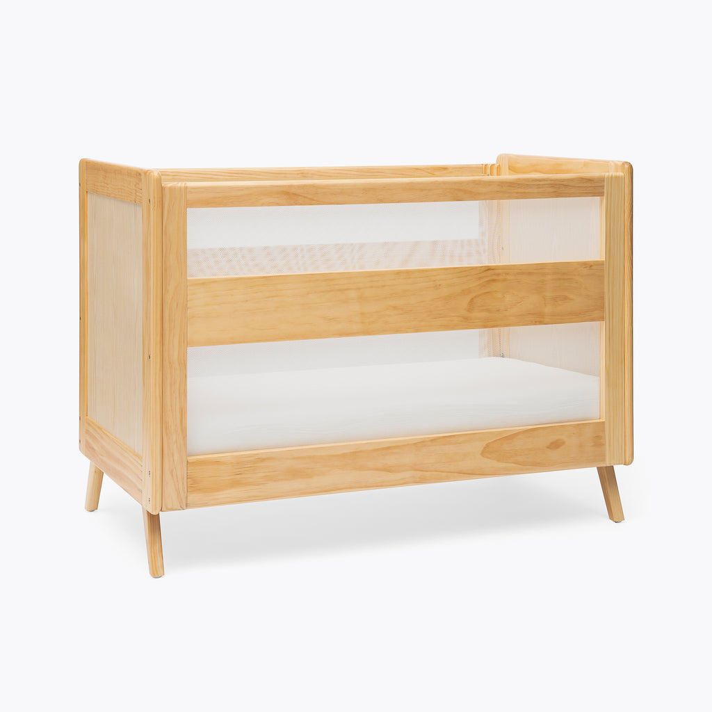 3-in-1 Convertible Full Size Wood Baby Cribs with Mesh Walls | HALO