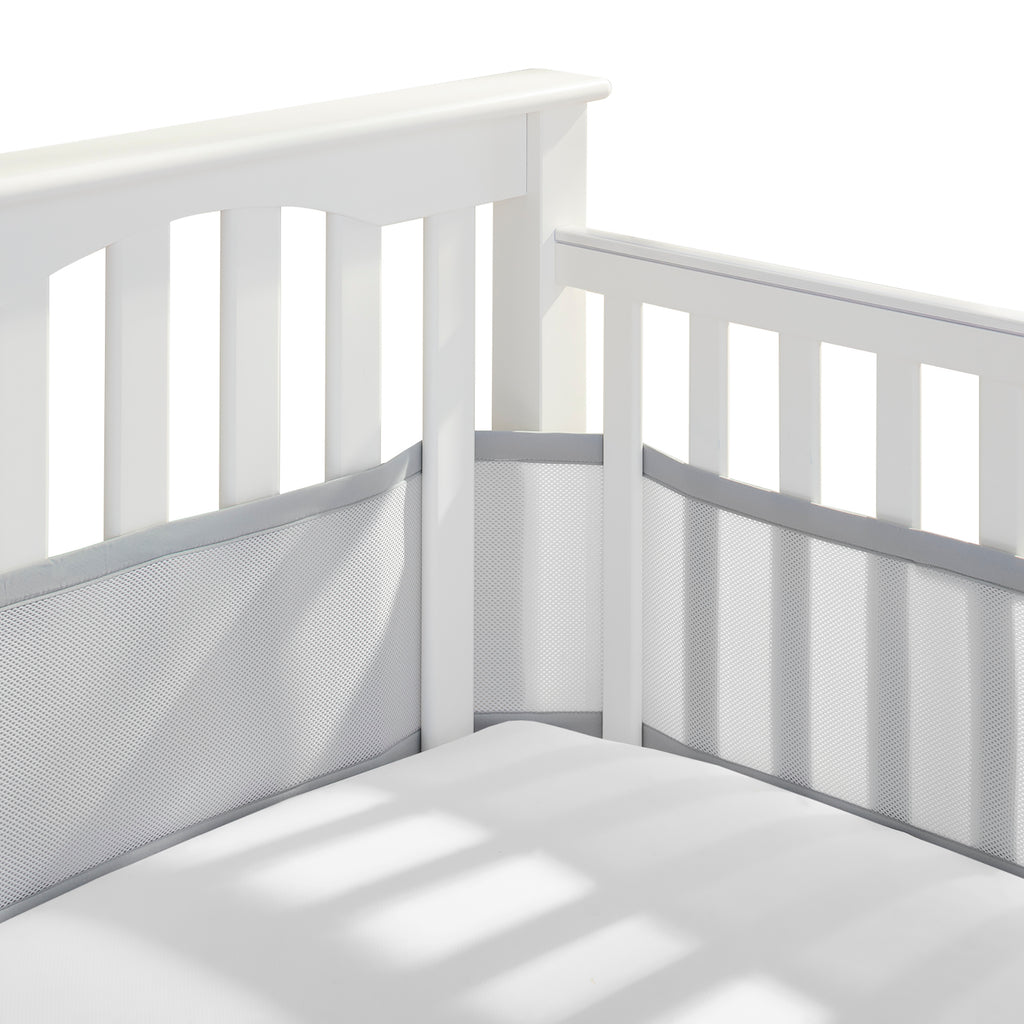 Breathable Mesh Crib Liner for Full Sized Crib, Gray | HALO