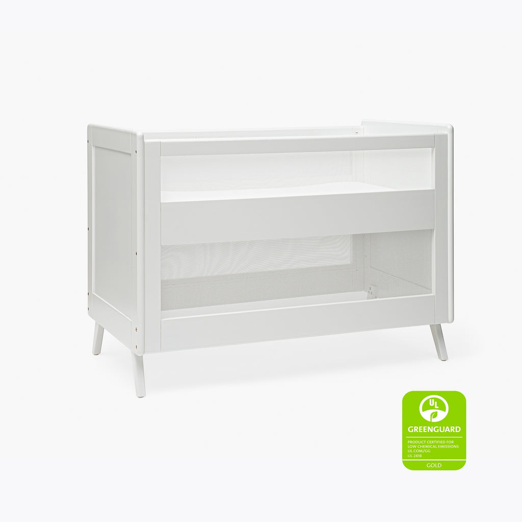 3-in-1 Convertible Full Size Wood Baby Cribs with Mesh Walls | HALO